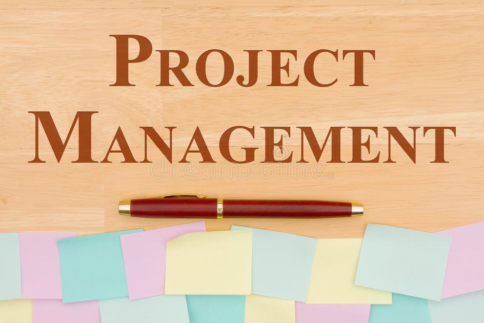 Project Management Type Message with Multi-color Sticky Note and a Pen ...