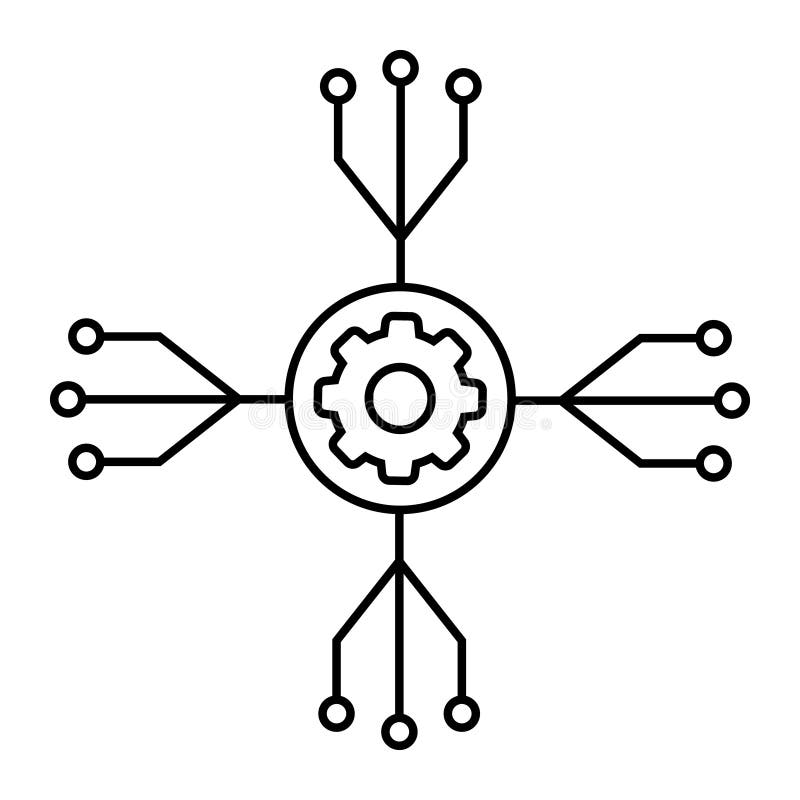 Project Management Vector Icon. Hub and Spokes and Gear Solid ...