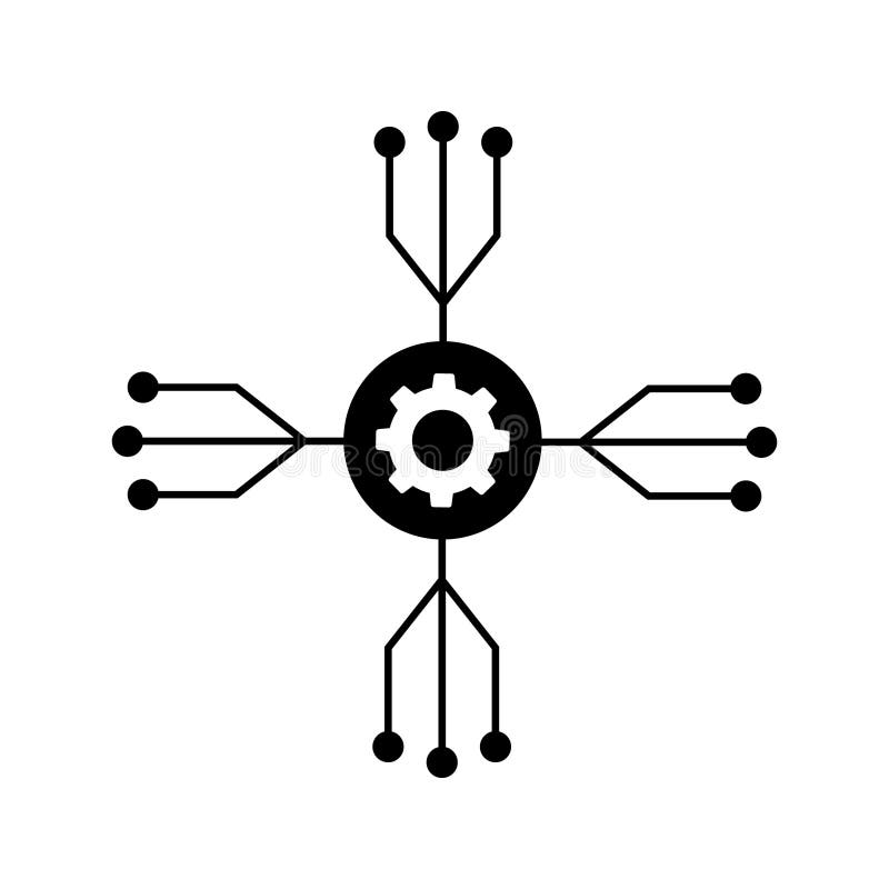 Project Management Vector Icon. Hub and Spokes and Gear Solid ...