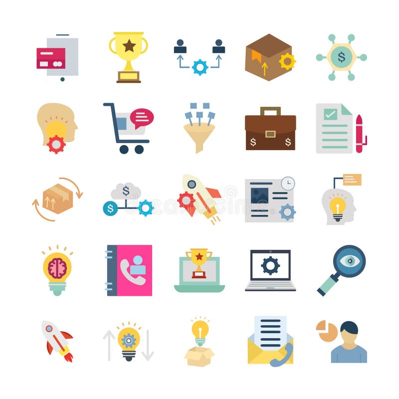 Project Management Vector Icons Set Every Single Icon Can Easily Modify ...