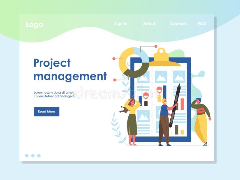 Project Management Vector Website Landing Page Design Template Stock ...