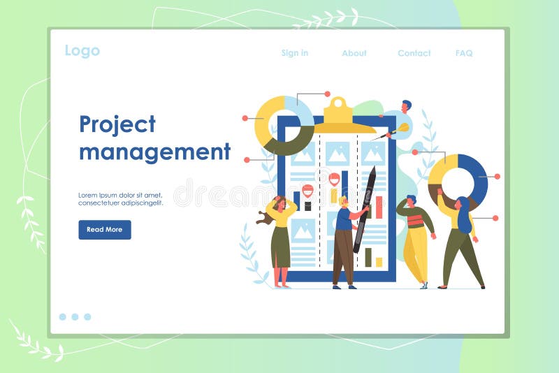Project Management Vector Website Landing Page Design Template Stock ...