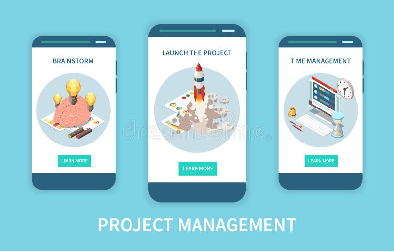 Project Management Vertical Banners Stock Vector - Illustration of ...