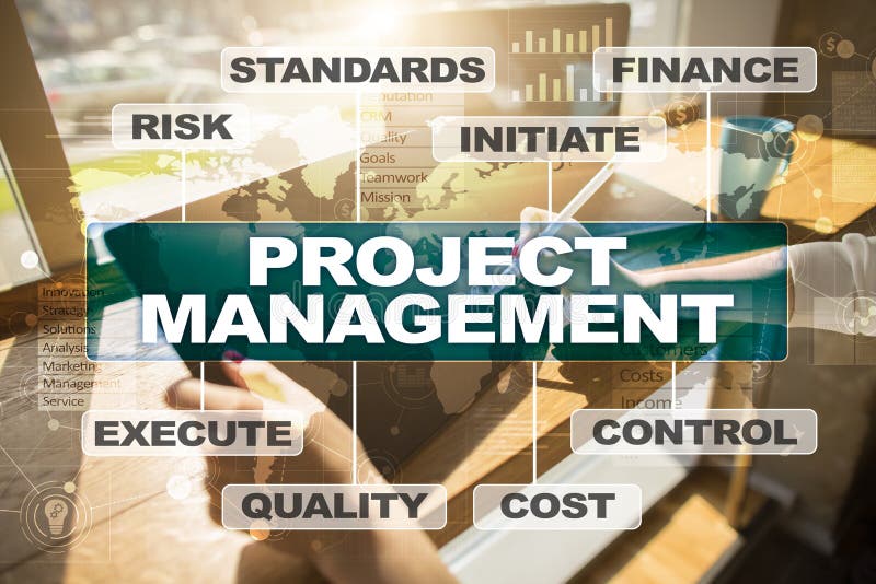Project Management on the Virtual Screen. Business Concept. Stock Photo ...