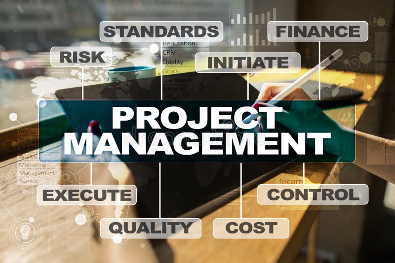 Project Management on the Virtual Screen. Business Concept. Stock Photo ...