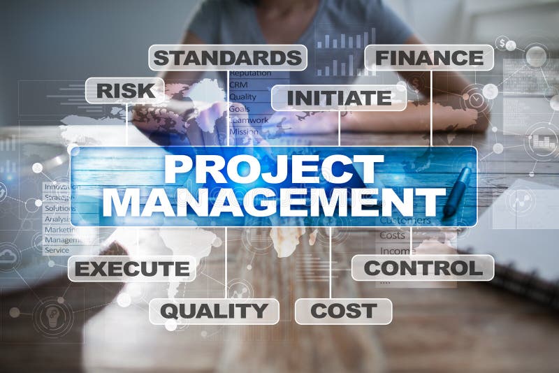 Project Management on the Virtual Screen. Business Concept. Stock Photo ...