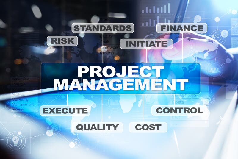 Project Management on the Virtual Screen. Business Concept. Stock Photo ...