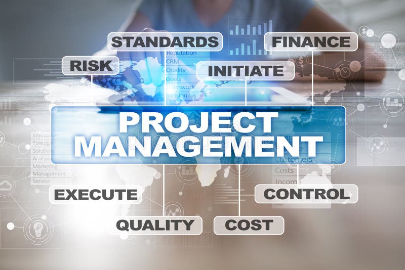 Project Management on the Virtual Screen. Business Concept. Stock Photo ...