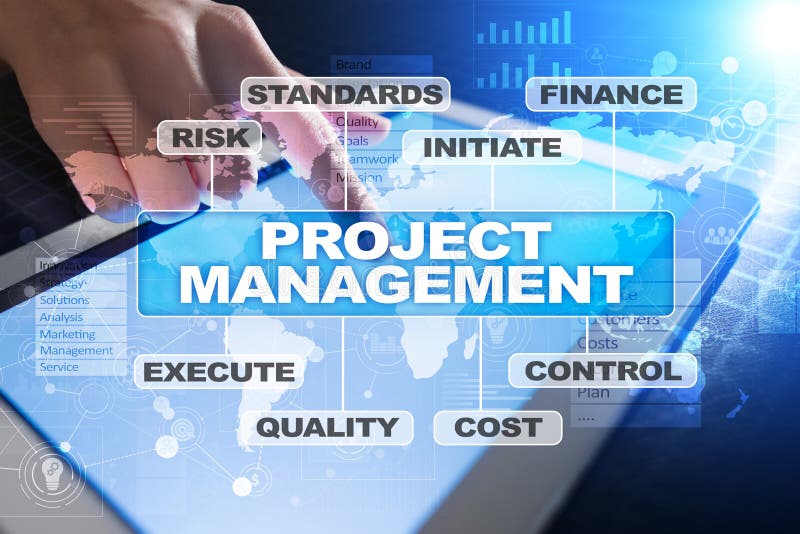 Project Management on the Virtual Screen. Business Concept. Stock Photo ...