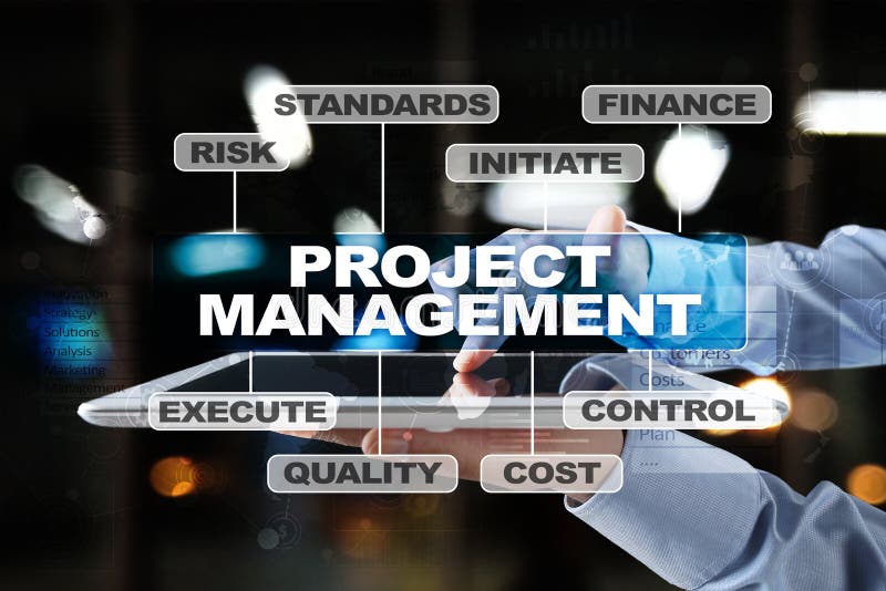 Project Management on the Virtual Screen. Business Concept. Stock Image ...