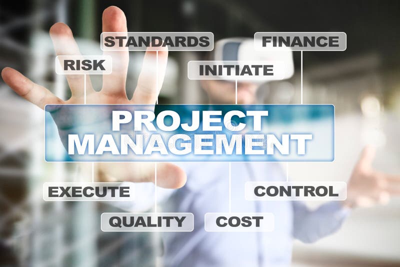 Project Management on the Virtual Screen. Business Concept. Stock Photo ...