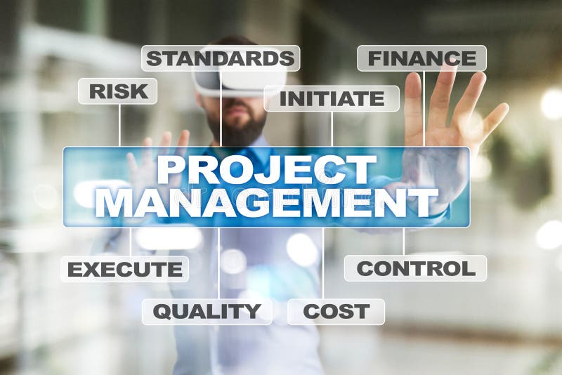 Project Management on the Virtual Screen. Business Concept. Stock Image ...