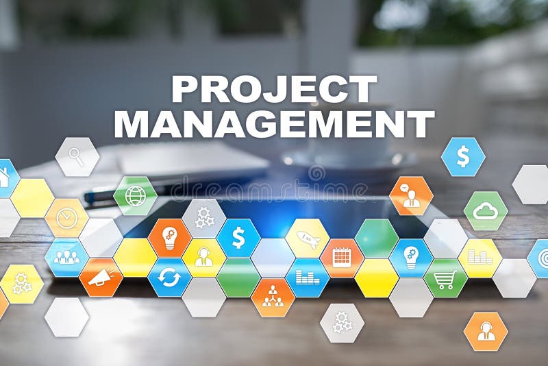 Project Management Diagram on Virtual Screen. Business, Finance and ...