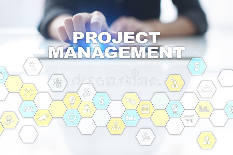 Project Management on the Virtual Screen. Business Concept. Stock Photo ...