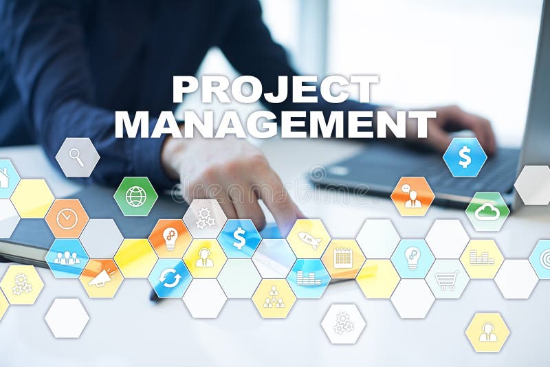 Project Management on the Virtual Screen. Business Concept. Stock Photo ...