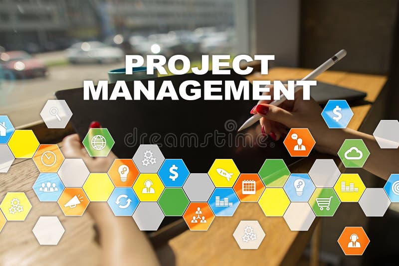 Project Management on the Virtual Screen. Business Concept. Stock Photo ...