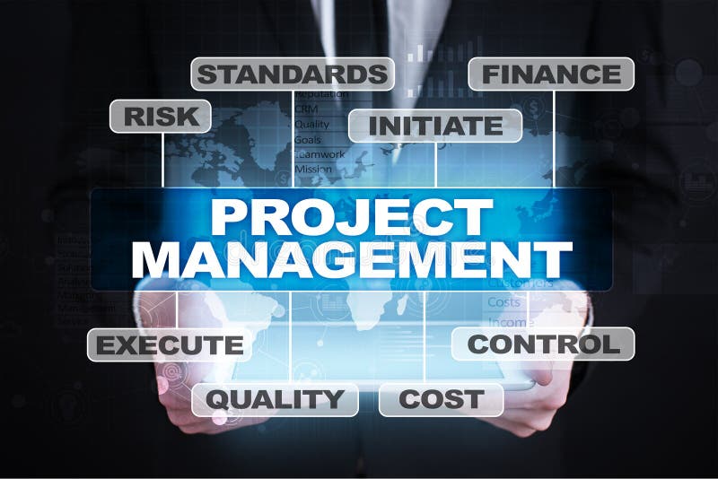 Project Management on Virtual Screen. Business Concept. Stock Image ...