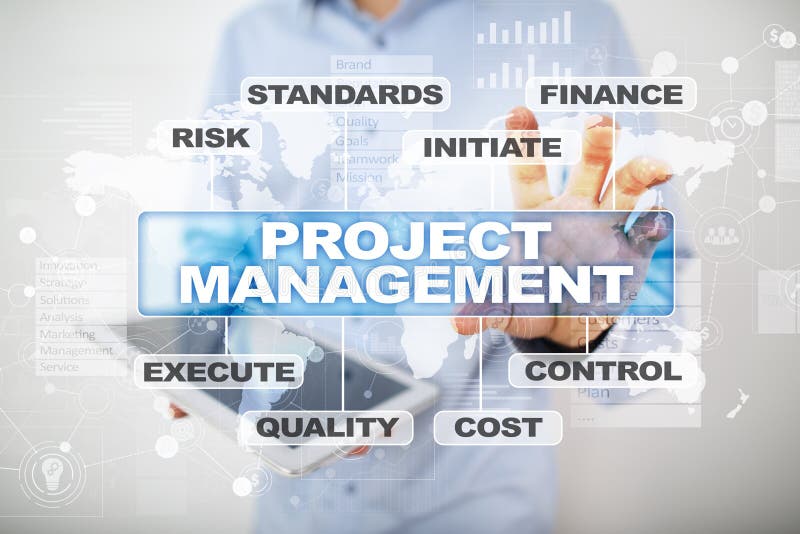 Project Management on the Virtual Screen. Business Concept. Stock Photo ...