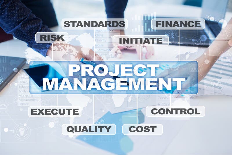 Project Management on the Virtual Screen. Business Concept. Stock Photo ...