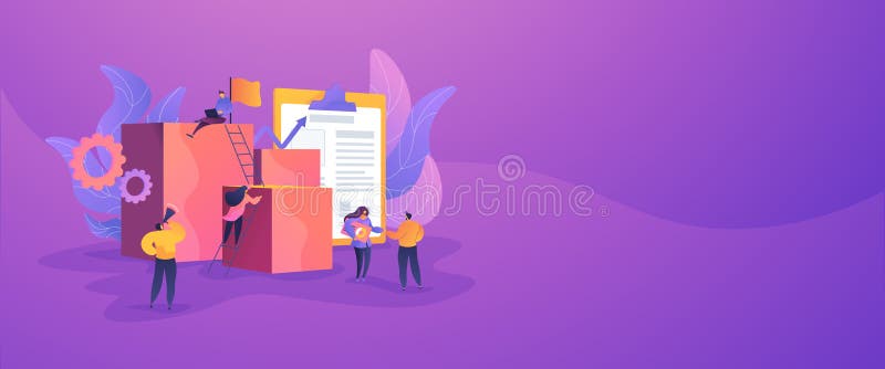 Project Management Web Banner Concept. Stock Vector - Illustration of ...