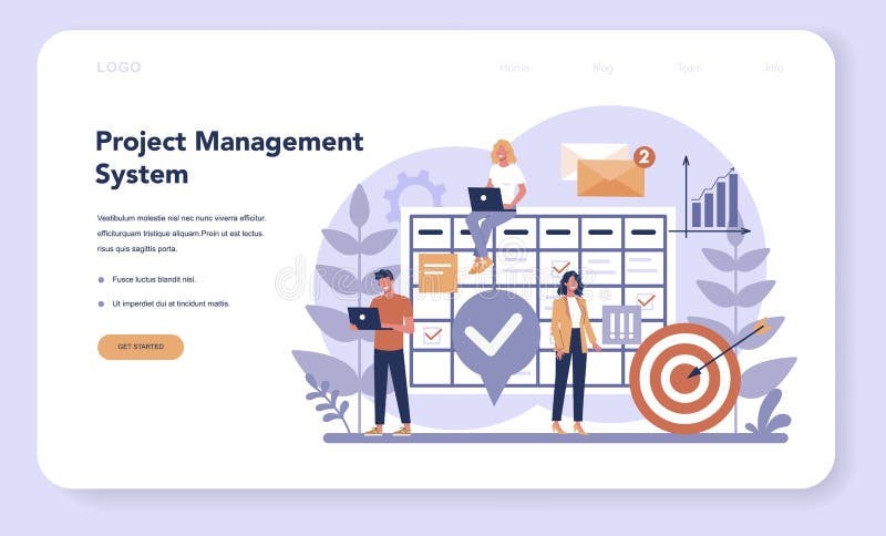 Project Management Web Banner or Landing Page. Successful Stock Vector ...