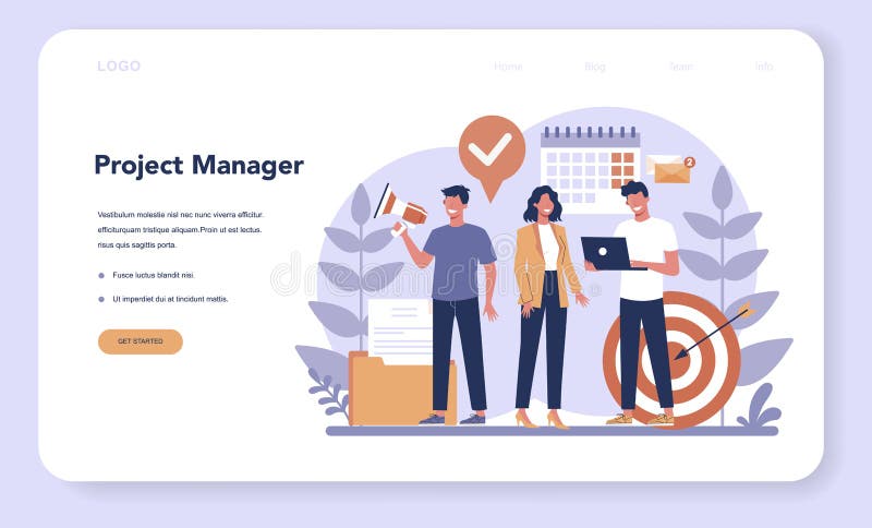 Project Management Web Banner or Landing Page. Successful Stock Vector ...