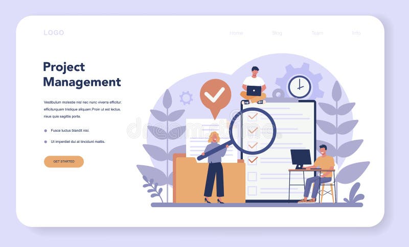 Project Management Web Banner or Landing Page. Successful Stock Vector ...