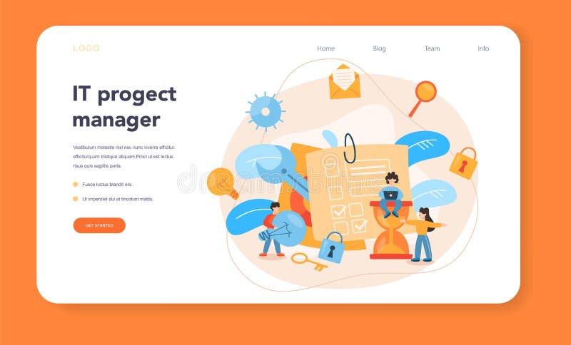 Project Management Web Banner or Landing Page. Successful Strategy ...