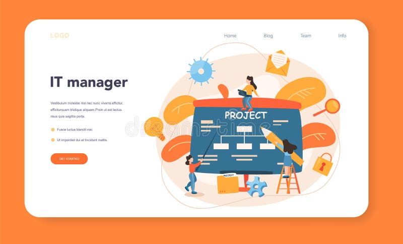 Project Management Web Banner or Landing Page. Successful Strategy ...