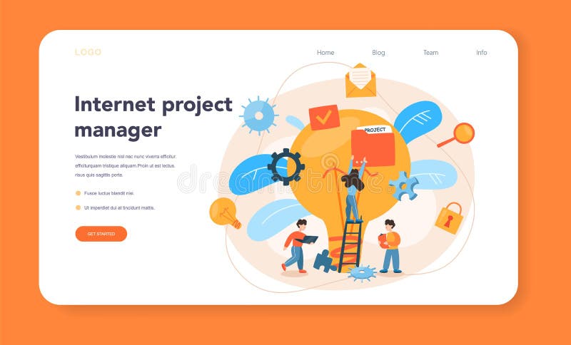 Project Management Web Banner or Landing Page. Successful Strategy ...