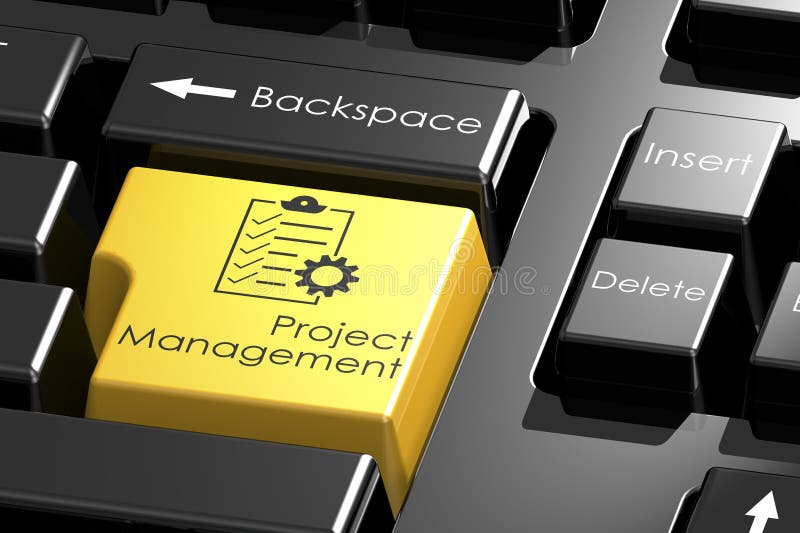 Project Management Word on Black Keyboard Stock Illustration ...