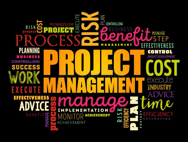 Project Management Word Cloud Collage Stock Illustration - Illustration ...