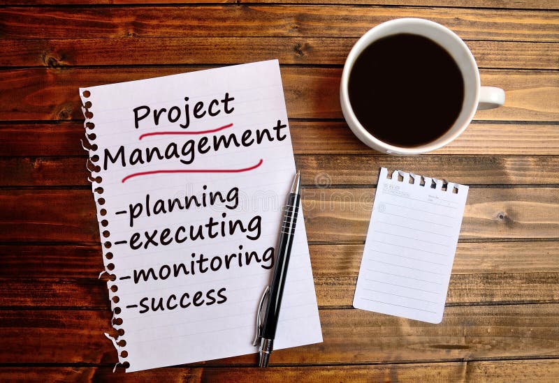 Project Management Words on Paper Stock Photo - Image of benefit ...