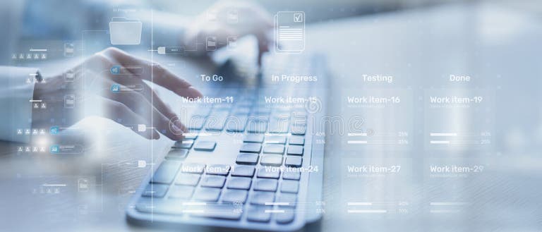 Project Management Workflow Visualization With Task Progress Tracking Dashboard Stock Image