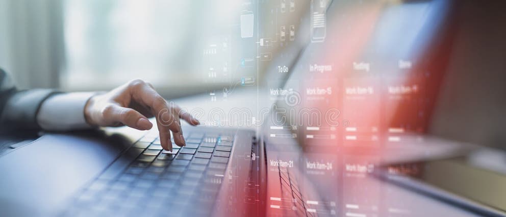 Project Management Workflow Visualization with Task Progress Tracking Dashboard Stock Image ...