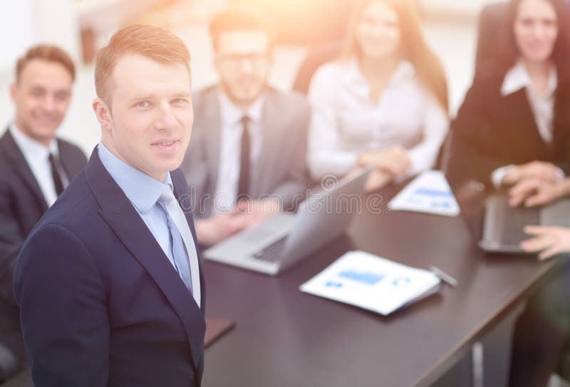 Project Manager on the Background of Business Team Stock Image - Image ...