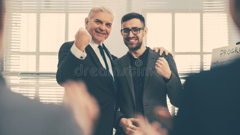 Project Manager and Best Employee Standing Together Stock Image - Image ...