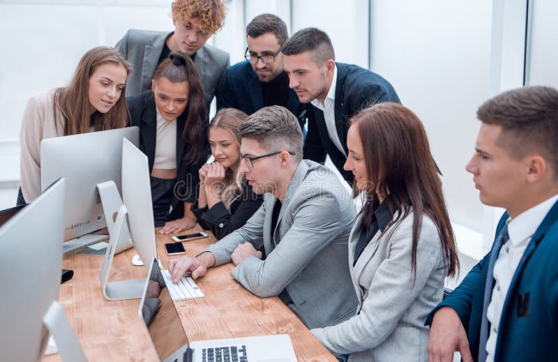 Project Manager and Business Team Discussing New Information Stock ...