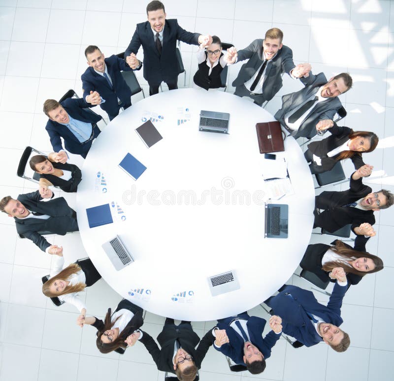 Project Manager and Business Team Sitting at the Round Table. Stock ...