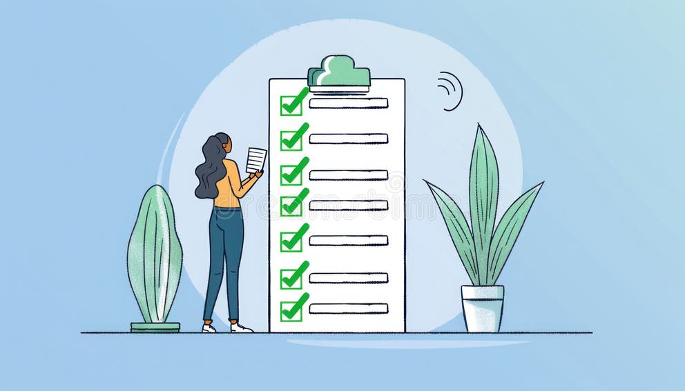 Project Manager Checking Off Tasks from Checklist on Clipboard for ...