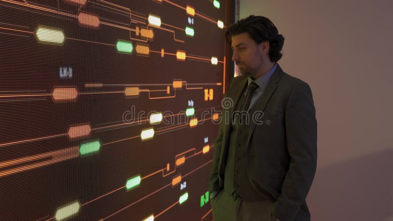 Technical Support in Control Room. Man Leader it Specialist Standing ...