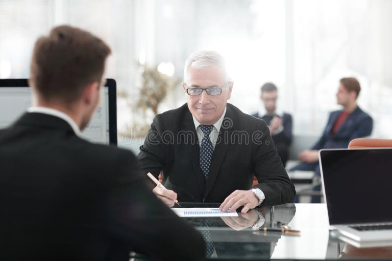 Project Manager Conducts an Interview with a New Employee Stock Photo ...