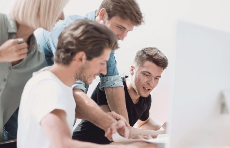 Project Manager Discussing with a Team of Business Documents. Stock ...