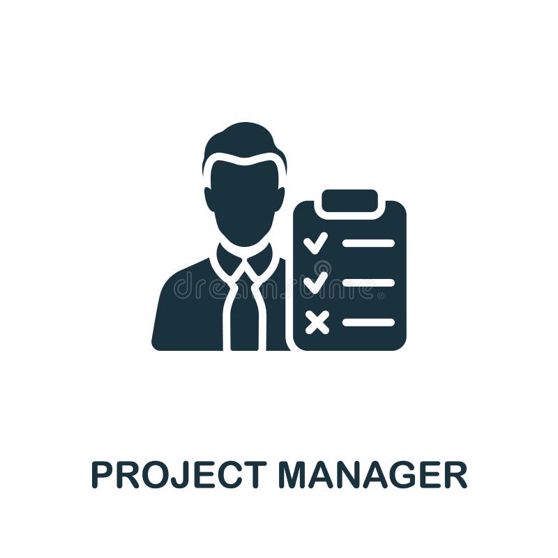 Project Manager Icon. Monochrome Simple Business Intelligence Icon for ...