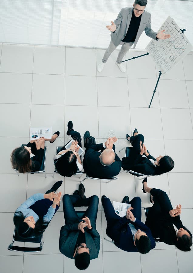 Project Manager Making a Report for the Business Team Stock Photo ...
