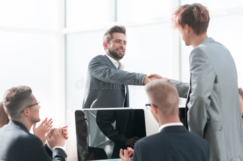 Project Manager at a Meeting with the Working Group. Stock Image ...