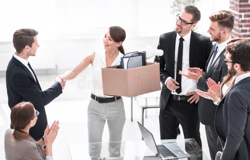 Project Manager and New Employee Shaking Hands Stock Image - Image of ...