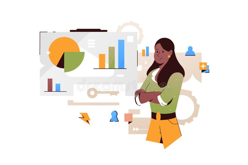 Project Manager Reviewing Charts Stock Vector - Illustration of project ... Project Manager Reviewing Charts Stock Vector - Illustration of project ...