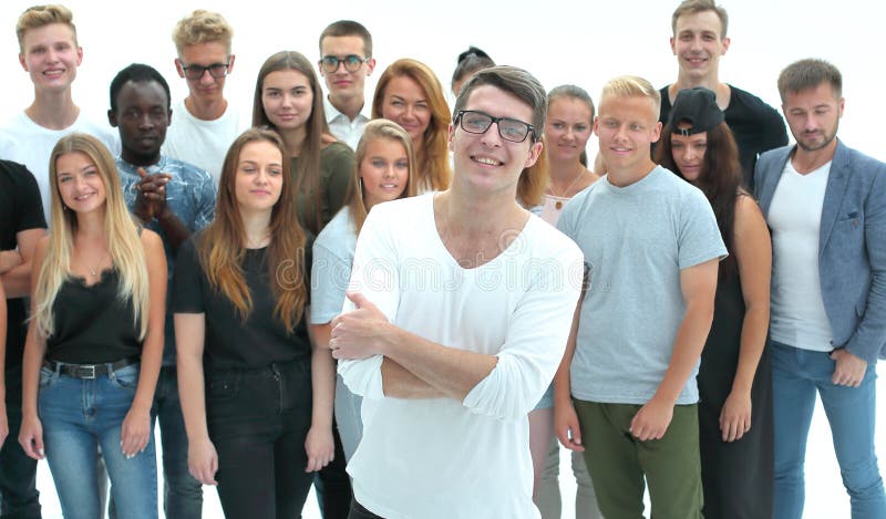 Project Manager Standing in Front of His Professional Team Stock Image ...