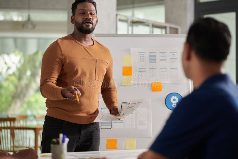 Project Manager Talking in Meeting Stock Image - Image of office, male ...